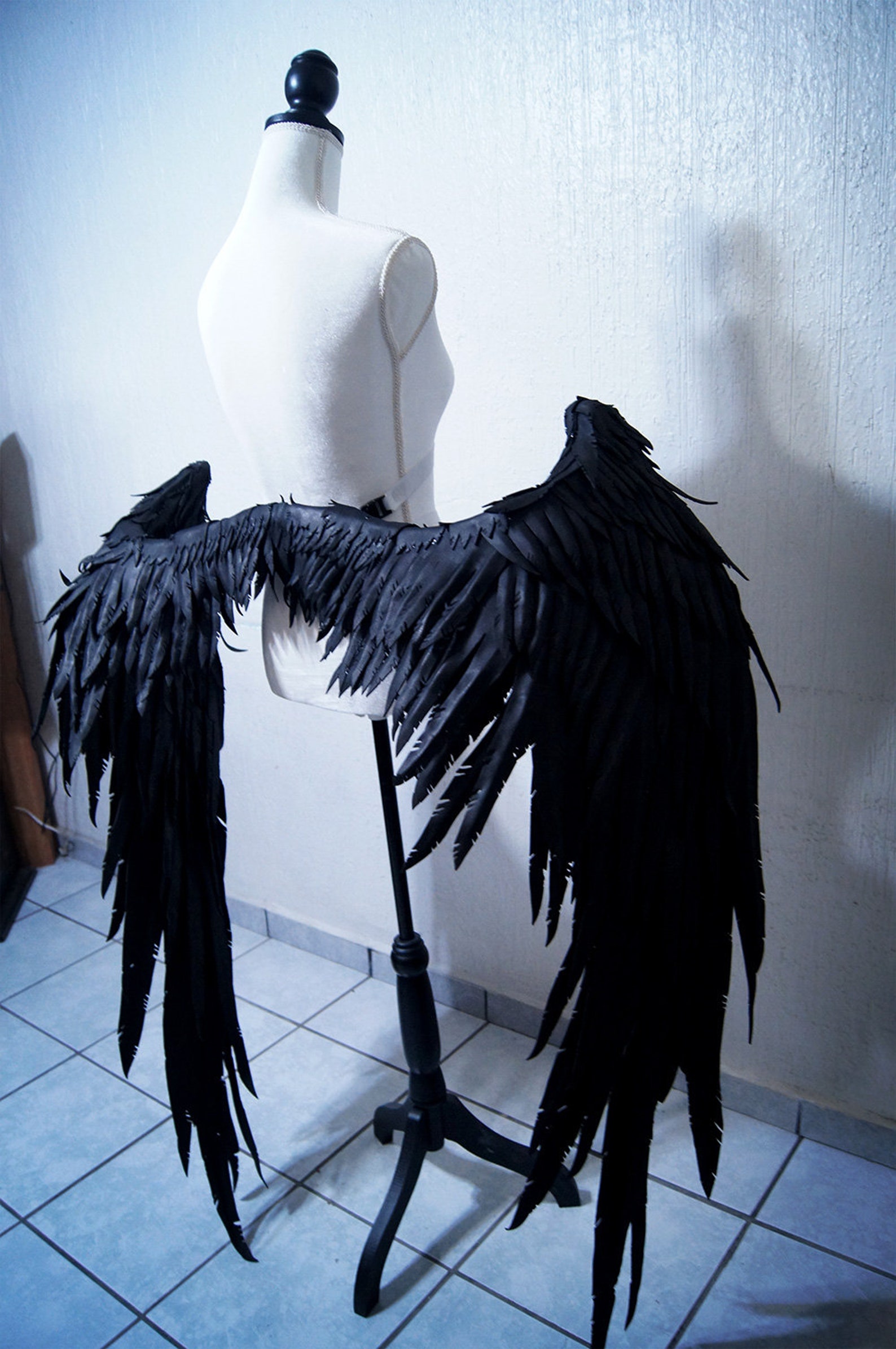 Albedo Cosplay Wings From Overlord Black Waist Wings Handmade - Etsy