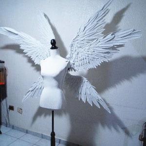 Angewomon and Angemon White Wings for Cosplay Digimon Angel Wings Full ...