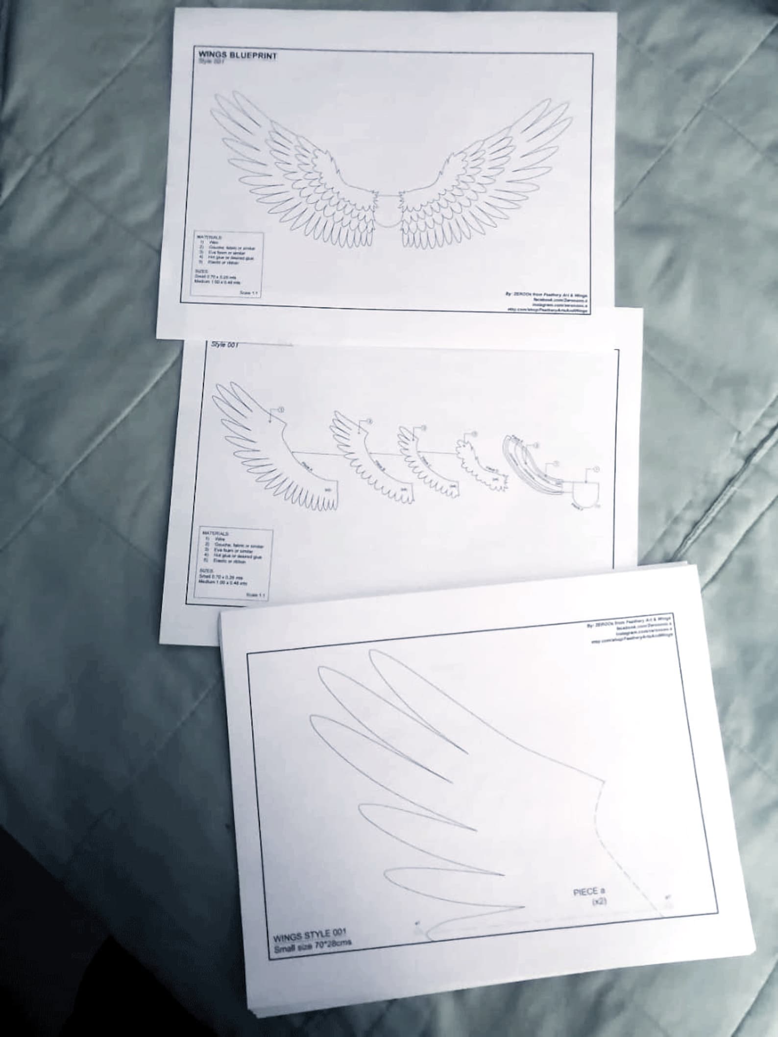 Red Wings DIY Small and Medium Wings PATTERNS and TUTORIAL - Etsy