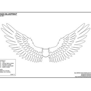 DIY & Blueprints Small and Medium Wings PATTERNS and TUTORIAL Cosplay ...