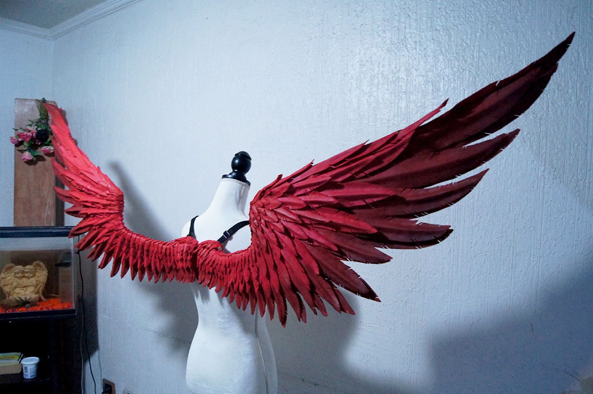 Hawks Hero Red and More Color Wings for Cosplay Darker Longest Feathers ...