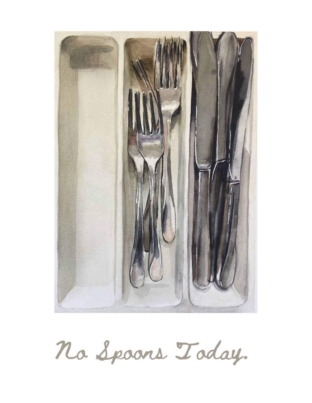 No Spoons Today Print - Inspired by Spoon Theory - Invisible ...