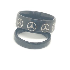 Laser Engraved Mercedes Ring Black Stainless Steel Mercedes Benz Ring ...