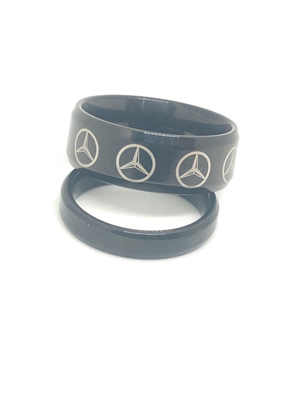 Laser Engraved Mercedes Ring Black Stainless Steel Mercedes | Etsy