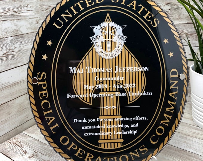 US SOCOM Special Operations Command Plaque Gift With Shadow - Etsy