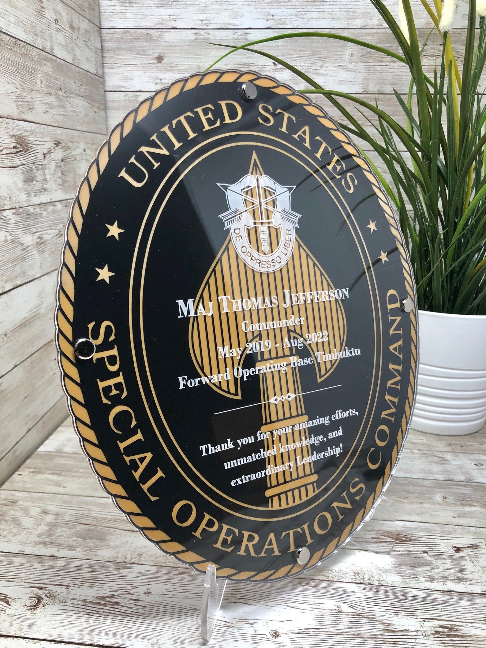 US SOCOM Special Operations Command Plaque Gift with Shadow | Etsy