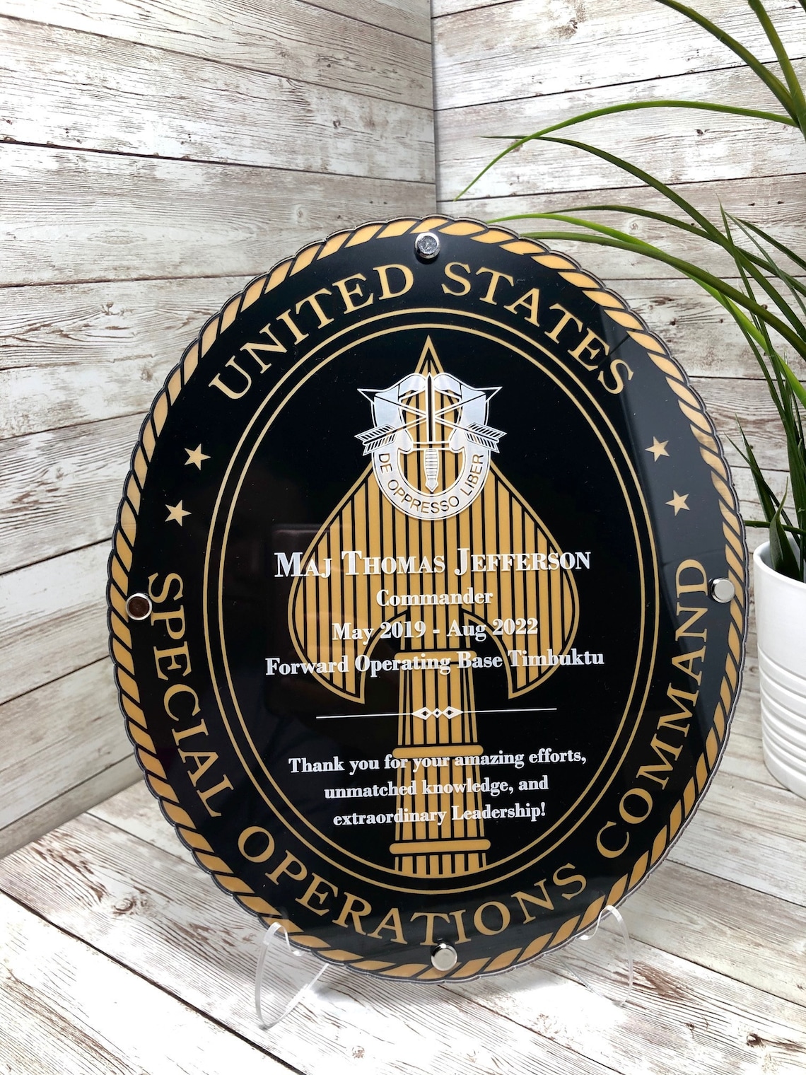 US SOCOM Special Operations Command Plaque Gift with Shadow | Etsy