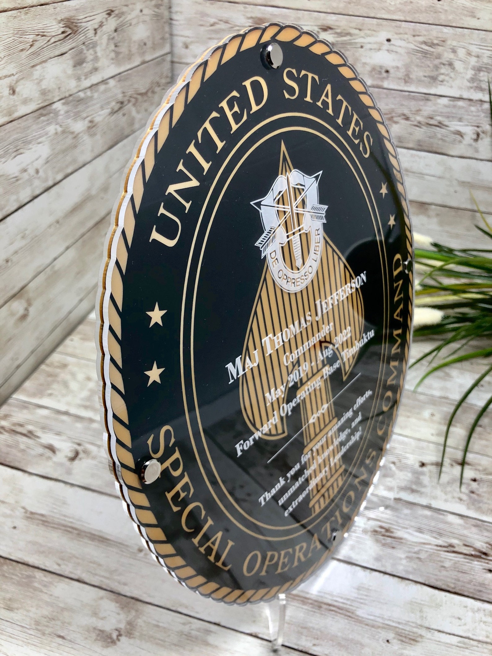 US SOCOM Special Operations Command Plaque Gift with Shadow | Etsy