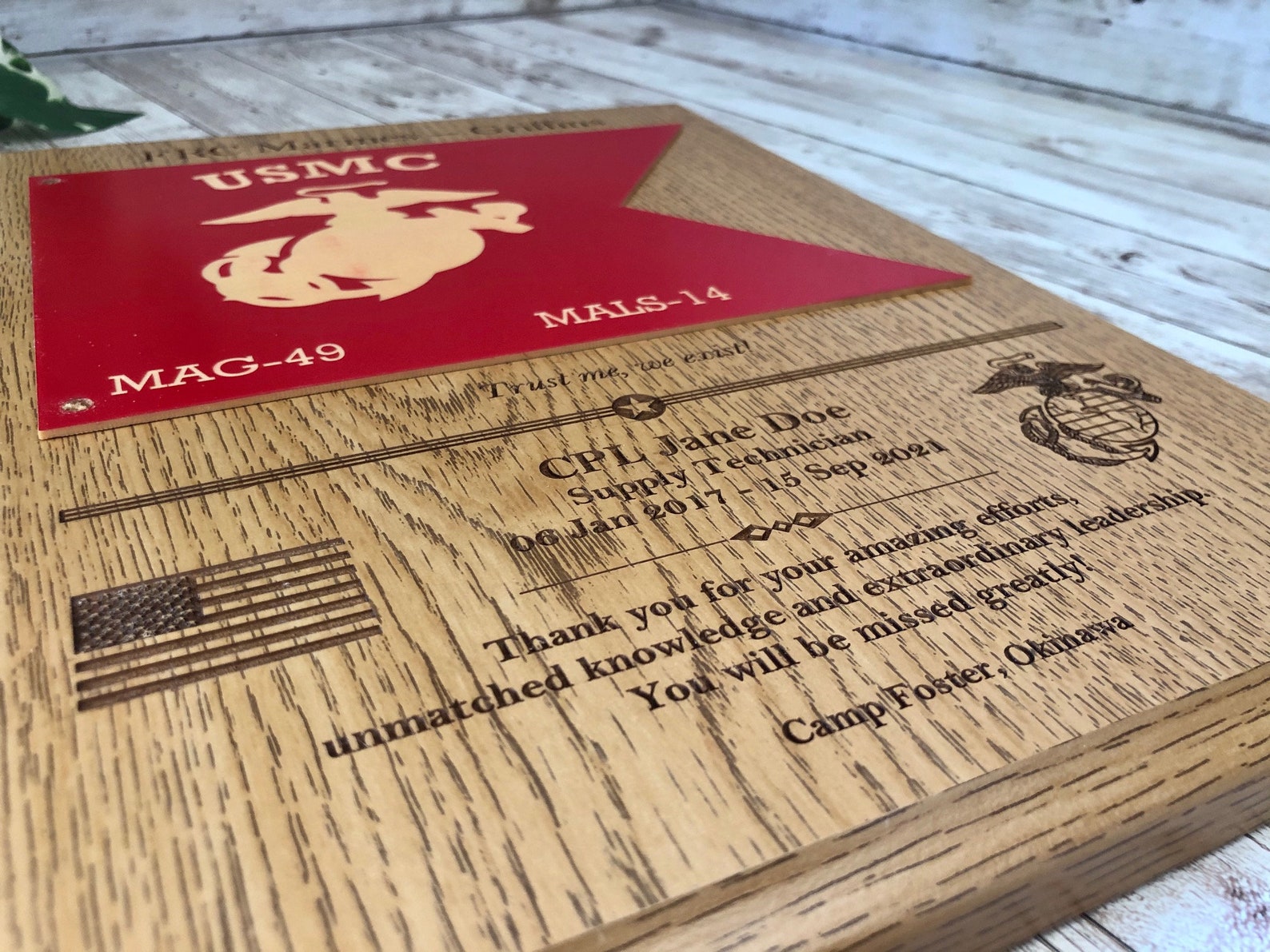 Any Marine Corp Unit Guidon Flag on 9x12 or | Etsy