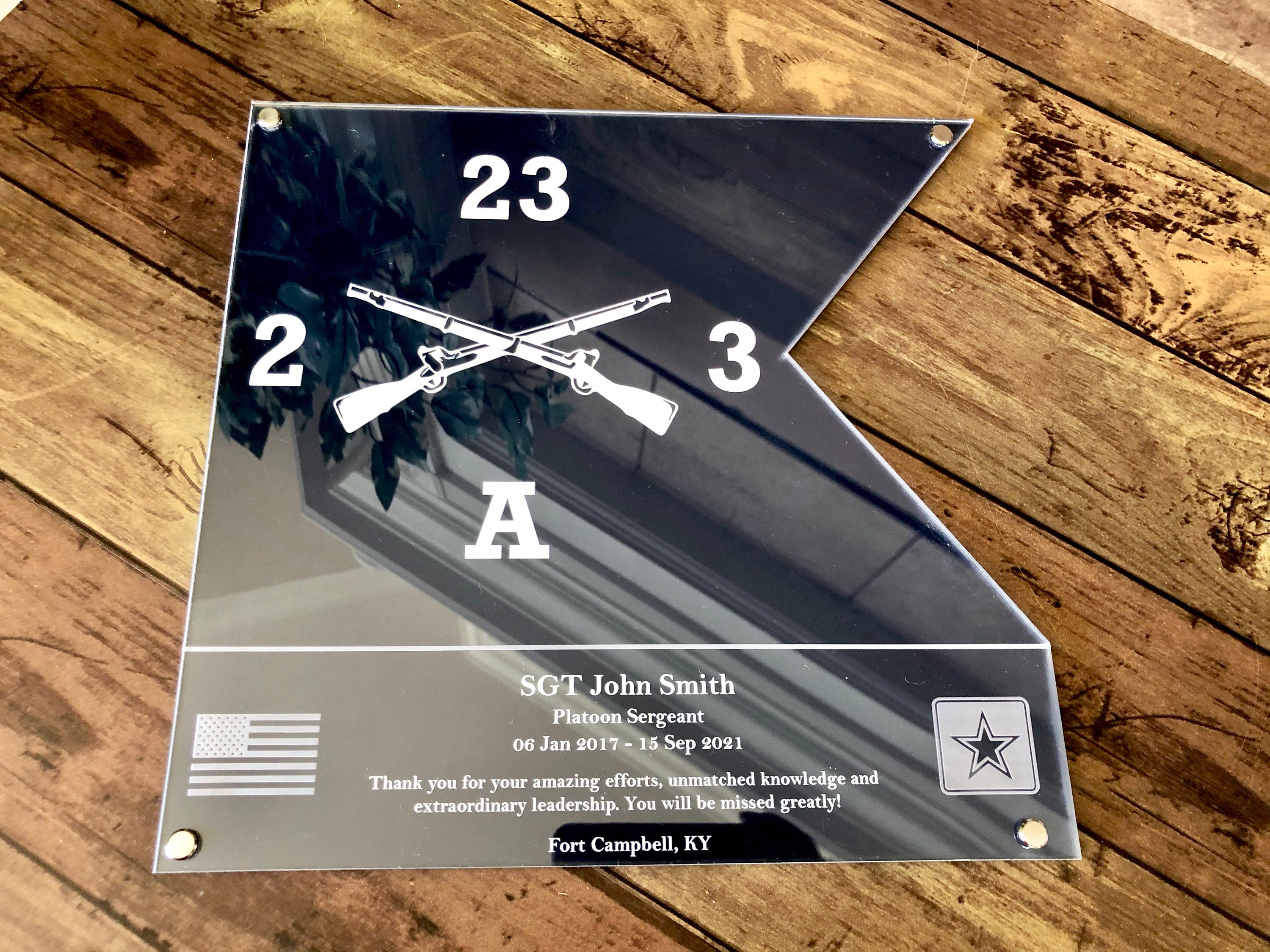 Marines Squadron Space Force Any Air Force Unit Guidon Flag Plaque Gift ...