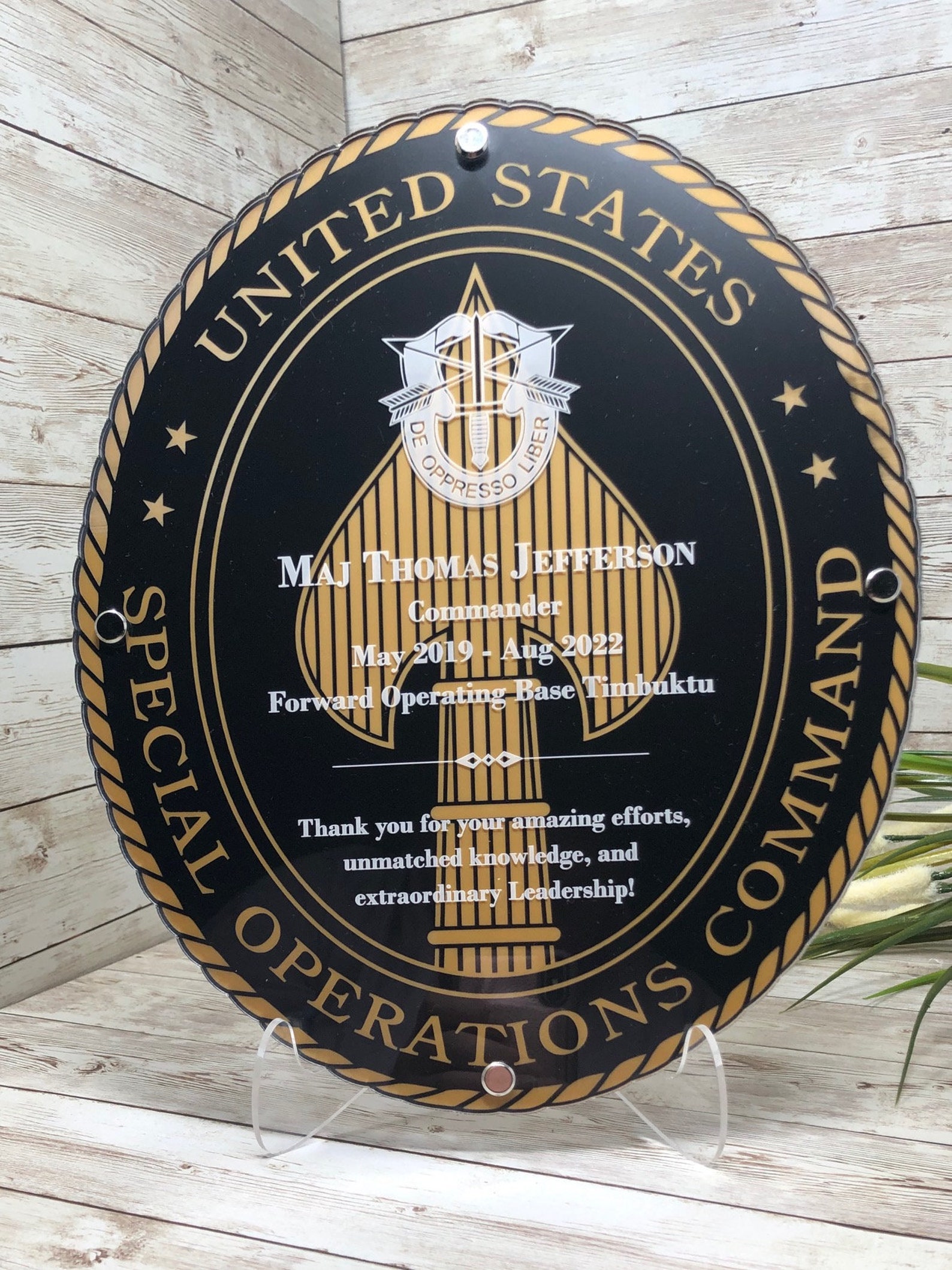 US SOCOM Special Operations Command Plaque Gift with Shadow | Etsy