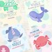 Printable Valentine's Day Cards for Kids DIGITAL DOWNLOAD Ocean Animals ...