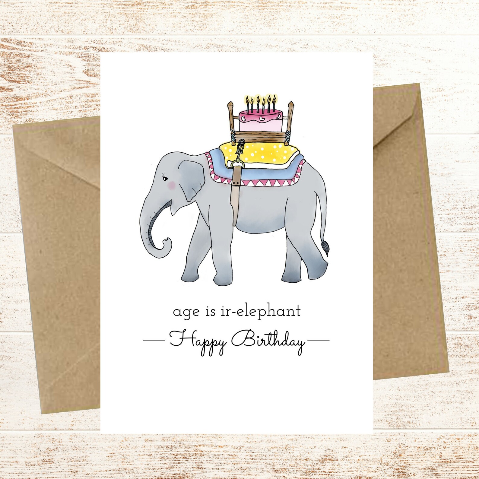 Printable Elephant Birthday Card: Punny Greeting Card - Etsy