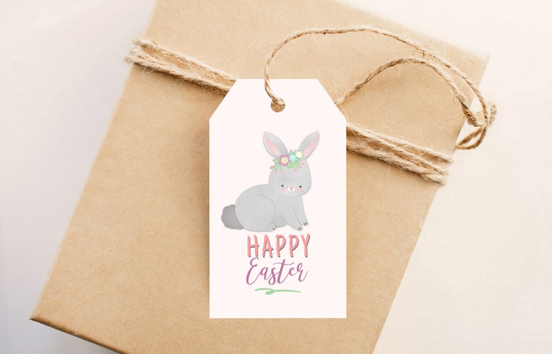 Printable Easter Gift Tags, Easter Basket Favor Tags, Easter Bunny Gift ...
