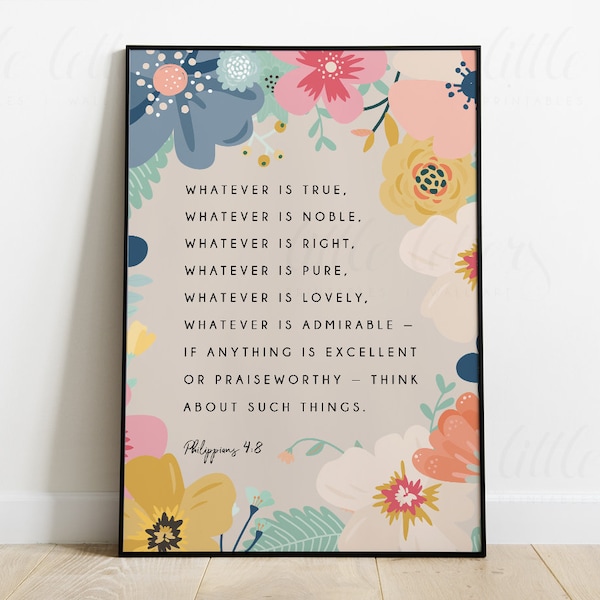 Philippians 4 8 - Etsy