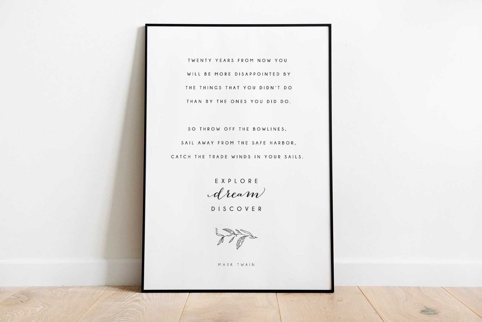 Mark Twain Quote Printable, Twenty Years From Now // Wall Art ...