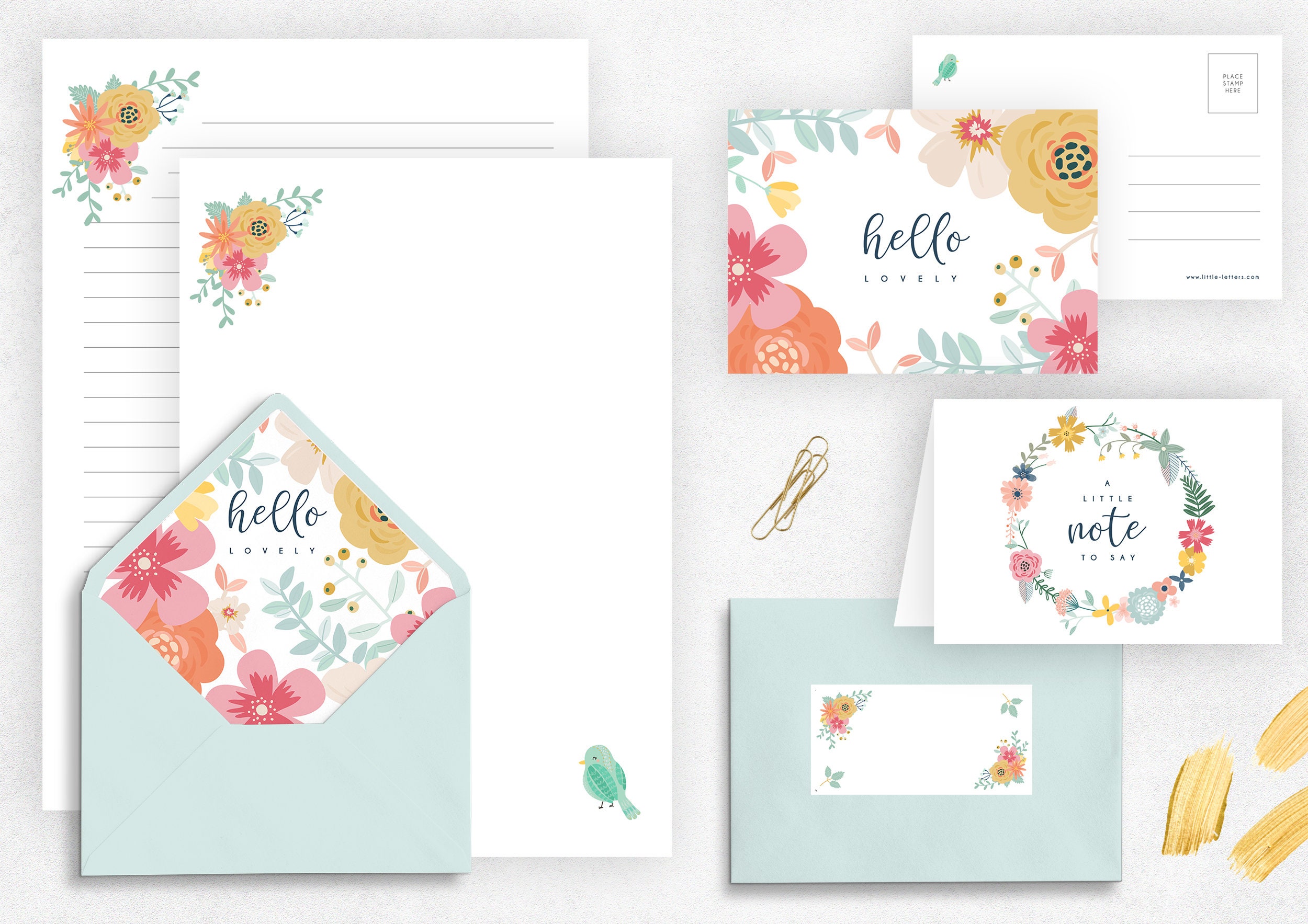 Printable Letter Paper, Greeting Card, Postcard, Note Card, Snail Mail ...