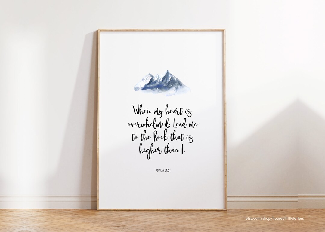 Bible Verse Wall Art, Scripture Printable, Psalm 61:2 Print Wall Decor ...