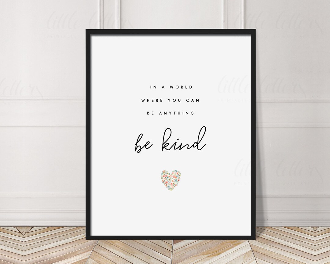 Be Kind Wall Art, Printable // Instant Download // Girls Bedroom ...