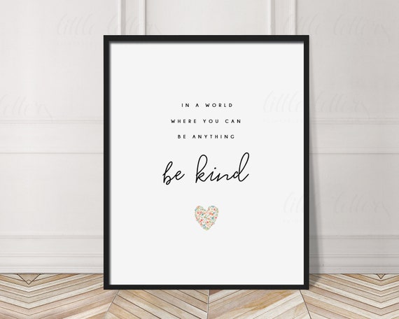 Be Kind Wall Art Printable // Instant Download // Girls | Etsy