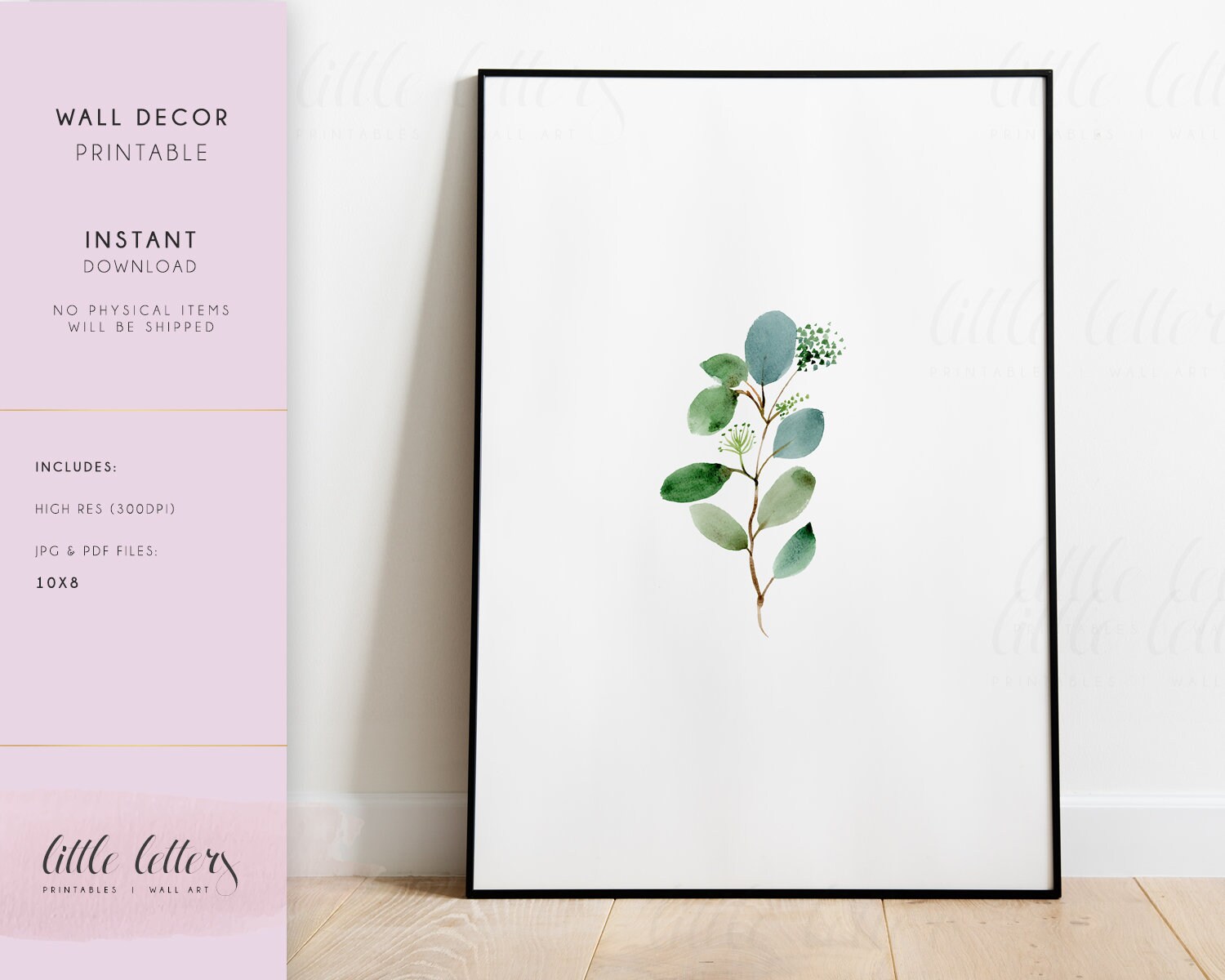Botanical Print, Leaf Wall Art, Digital Print, Poster, Leaf Printable ...