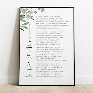 In Christ Alone Getty // Lyrics // Hymn Song Print // Gift // House ...
