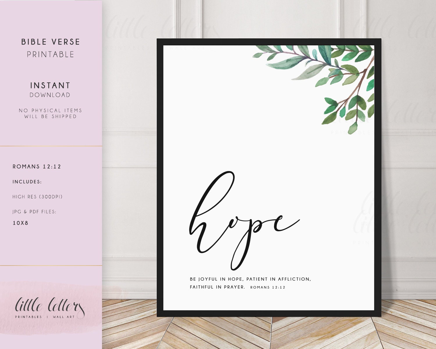 Bible Verse Wall Art, Bible Verse Printable, Romans 12:12 Scripture ...