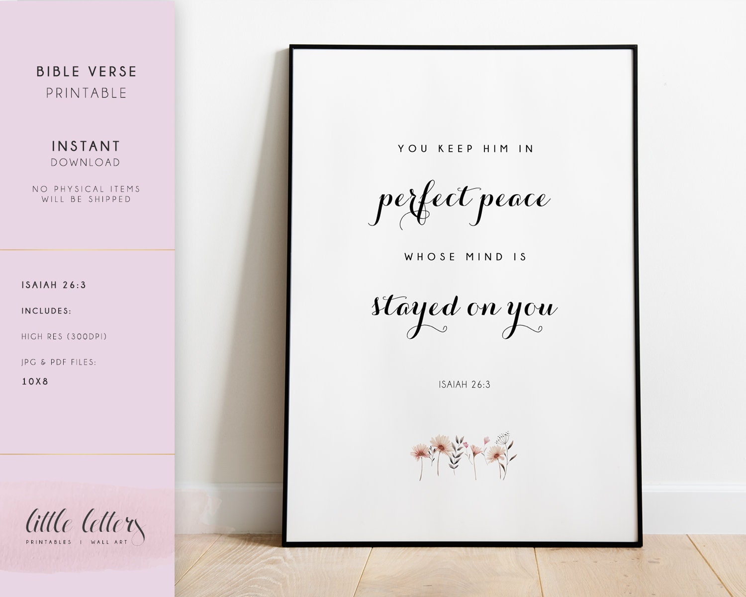 Bible Verse Wall Art Bible Verse Printable Isaiah 26:3 - Etsy