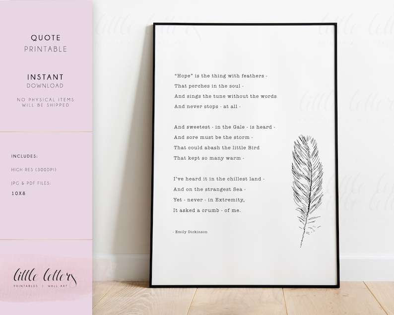 Emily Dickinson Quote Printable // Wall Art // Digital - Etsy