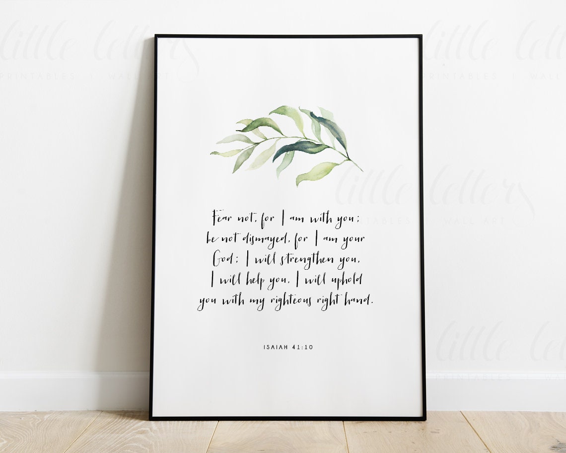 Isaiah 41:10 Bible Verse Print Wall Art Decor Christian - Etsy