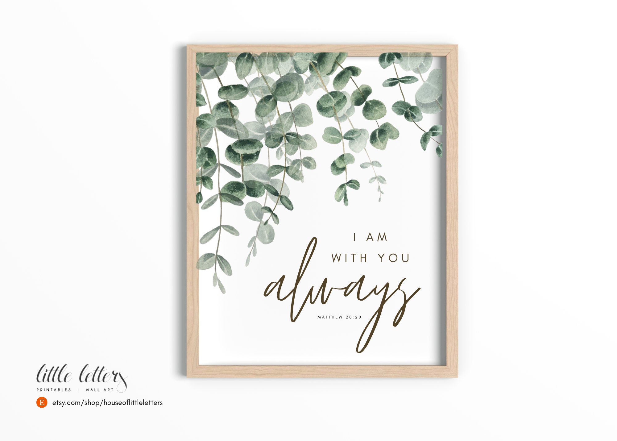 Bible Verse Wall Art Scripture Printable Matthew 28:20 Print - Etsy