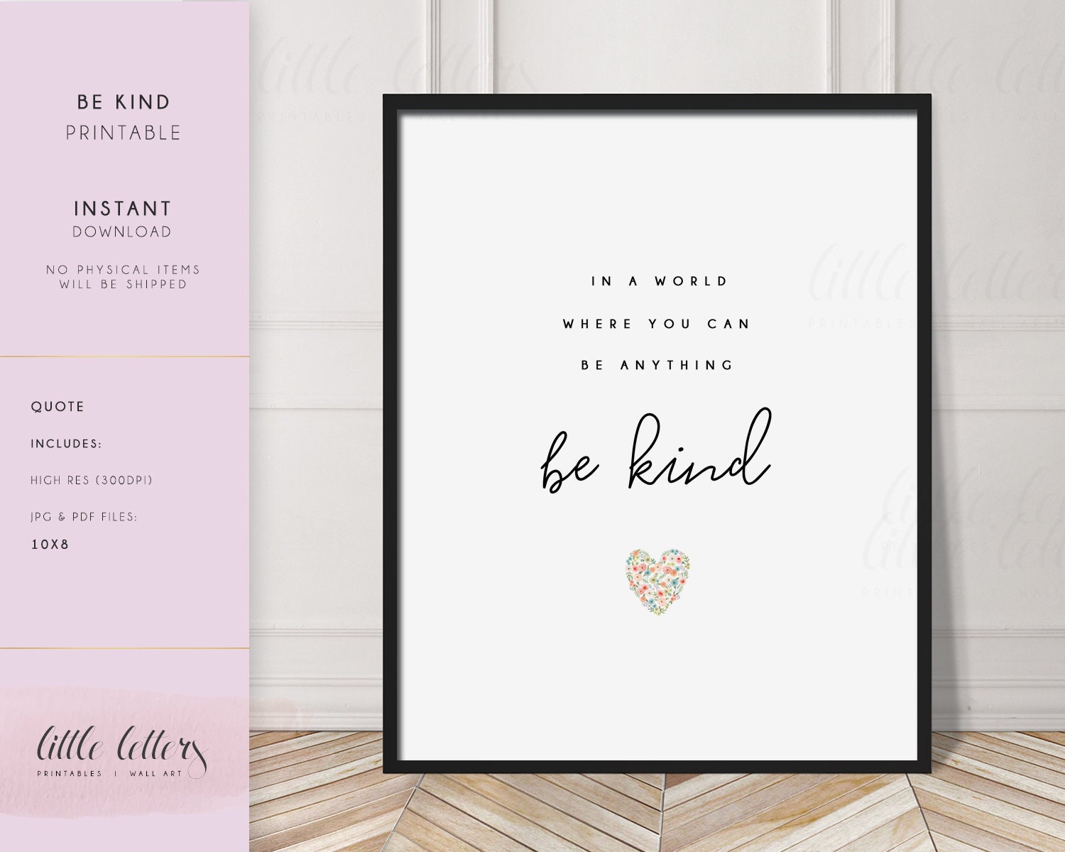 Be Kind Wall Art, Printable // Instant Download // Girls Bedroom ...