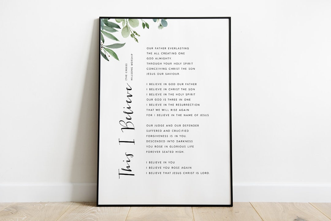 This I Believe (the Creed) Hillsong // Song Lyrics // House Decor ...