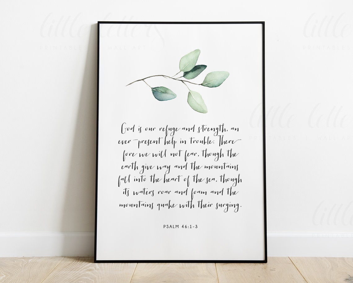 Psalm 46:1-3 Bible Digital Print Wall Art Decor Christian - Etsy