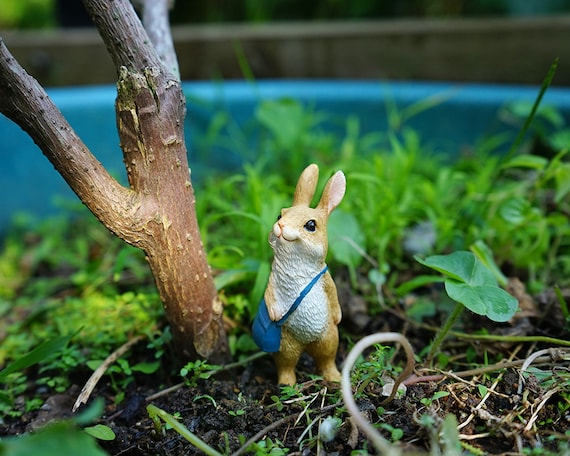 Miniature Rabbit With Satchel Miniature Gardening Terrarium - Etsy