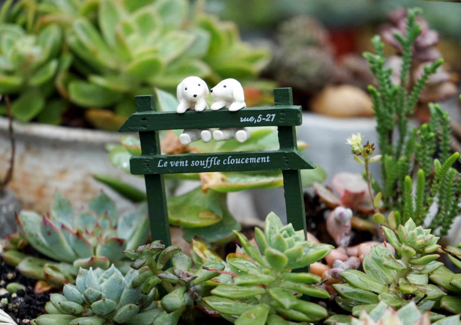 Fairy Garden Accessories Small Dogs Signpost Miniature - Etsy