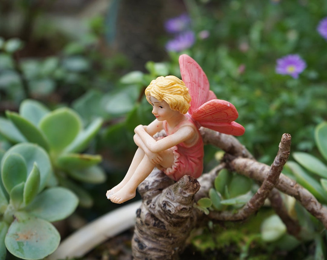 Miniature Fairy Girl With Wing Leg Hugging , Fairy Garden Supplies ...