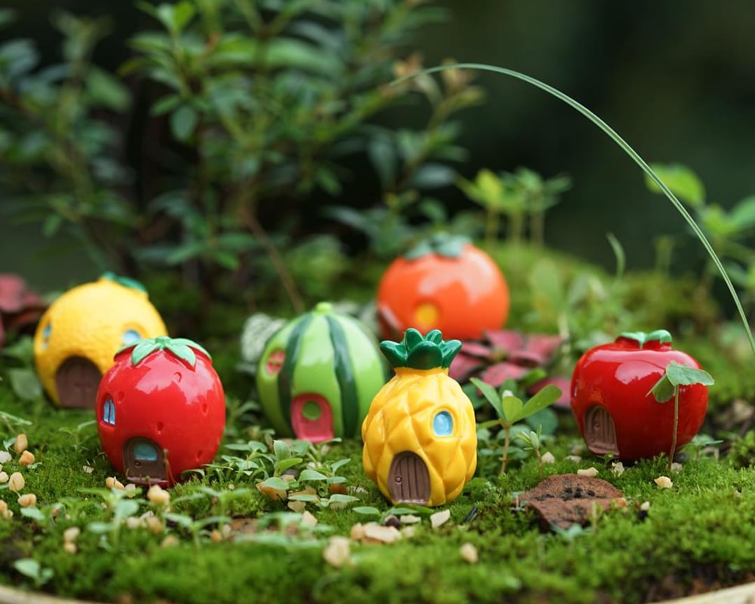 Fairy Garden Accessories Miniature Tiny Fruit Colorful House Terrarium ...