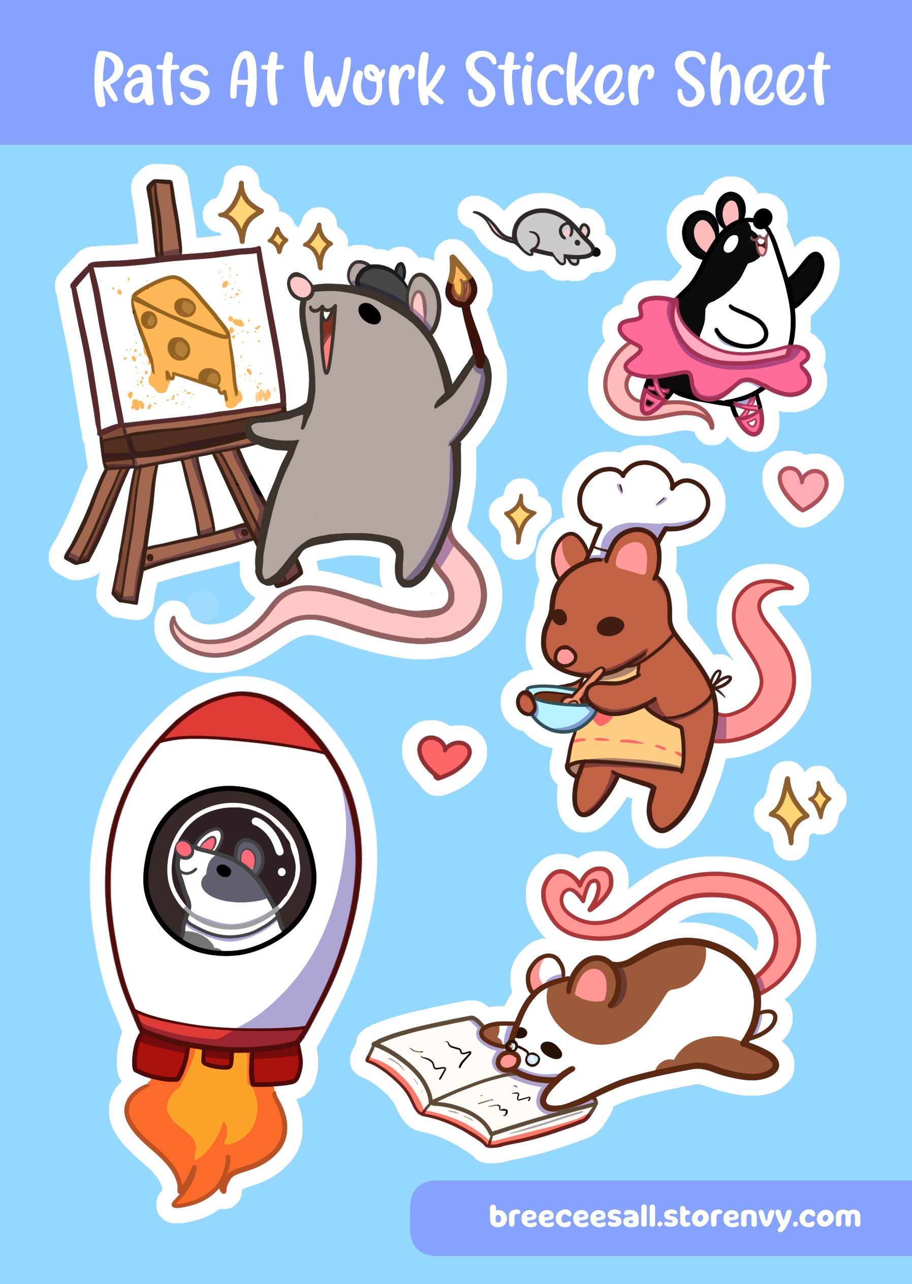 Rats at Work Sticker Sheet - Etsy