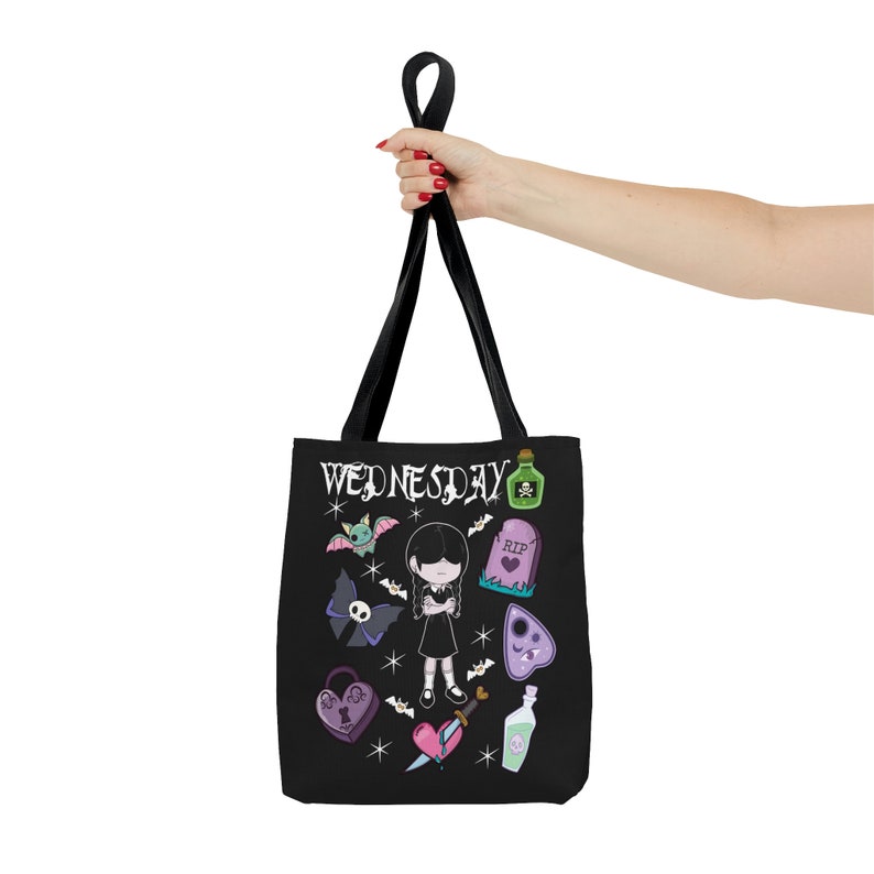 Wednesday Addams Tote Bag, Wednesday TV Series Merch, Wednesday Tote ...
