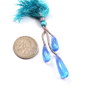 Faceted Tear Drops AAA Rated Lab Created Blue Hydro Quartz Cut Gemstone ...
