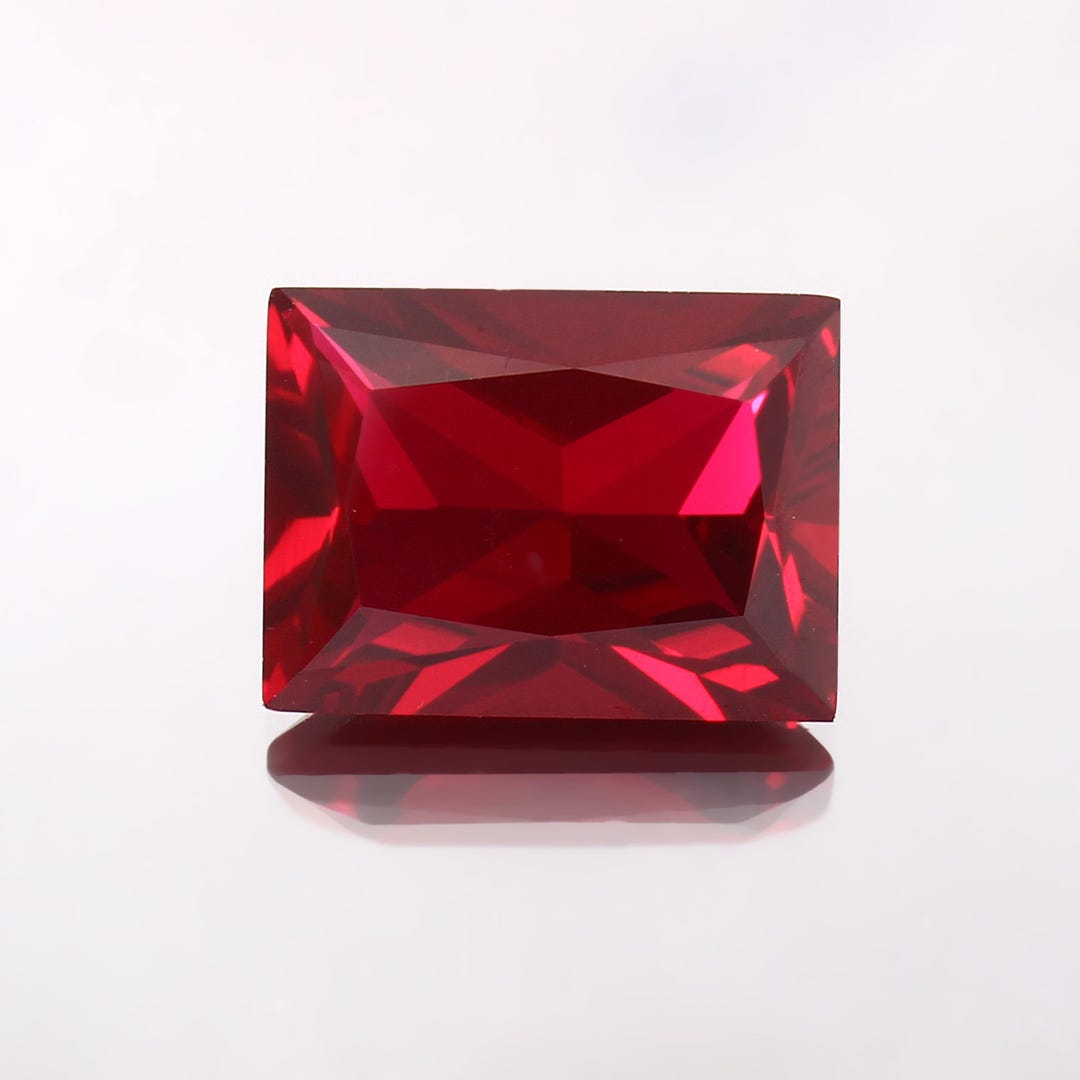 AAA Quality Lab Grown Red Garnet Synthetic Corundum Baguette Princess ...