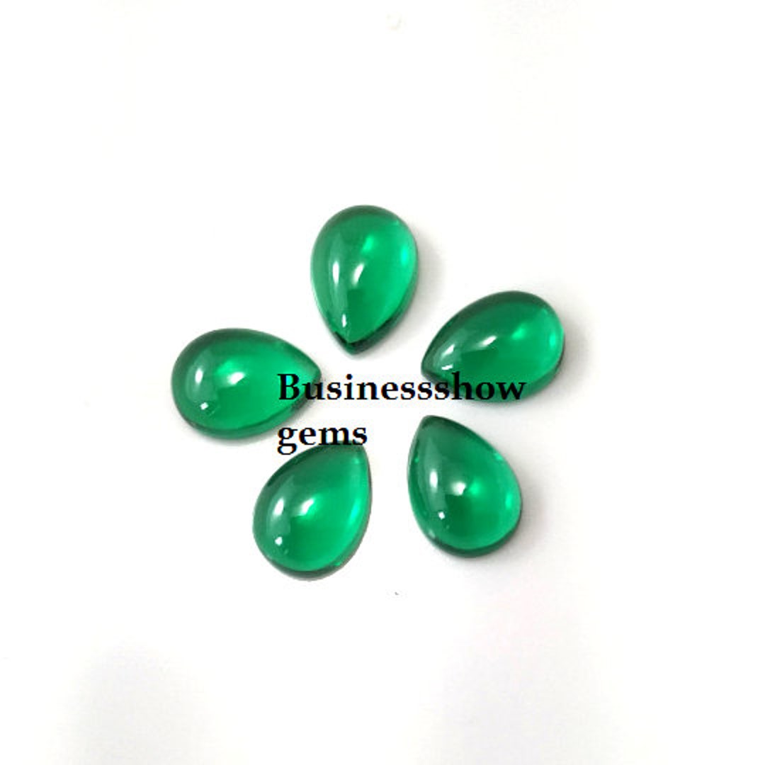 AAA Rated Lab Created Nanocrystal Green Emerald Pear Shape 3x5mm to ...