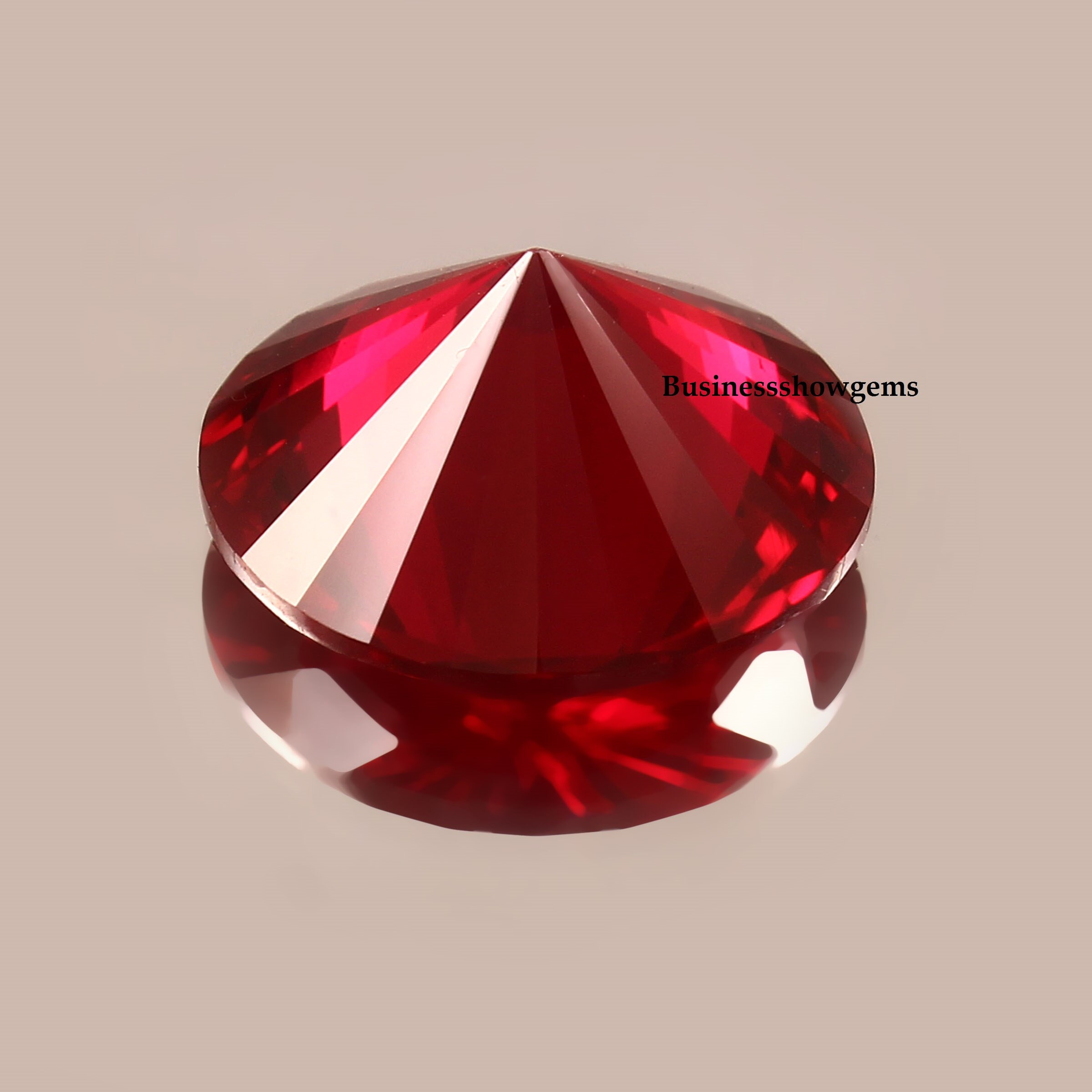 A++quality Lab Grown Diamond Cut Round Ruby 3mm-20mm Synthetic Corundum ...