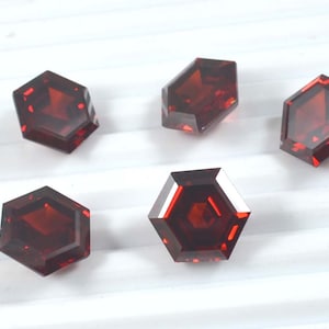 A++ Quality Lab Created Red Garnet Synthetic Corundum Hexagon Shape Cut ...