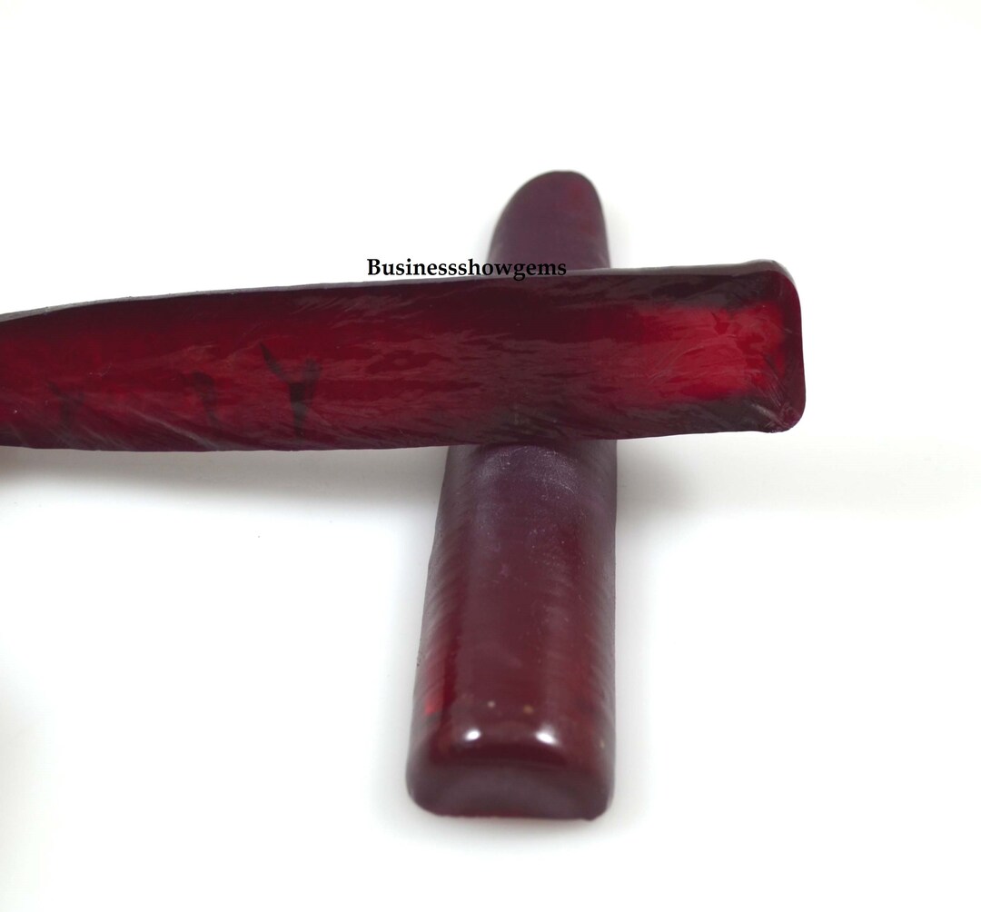 Synthetic Lab Created Half Boule Ruby Rough Size-87x22x10mm Approx ...