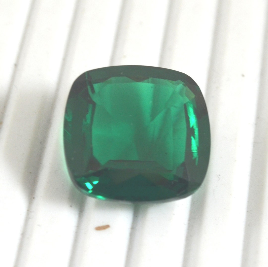 Bright Green AAA Rated Nanocrystal Lab Created Emerald Cushion - Etsy