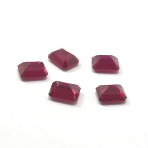 AAA Rated Lab Created Dark Red Ruby,(3no) Octagon 3x4mm-15x20mm ...
