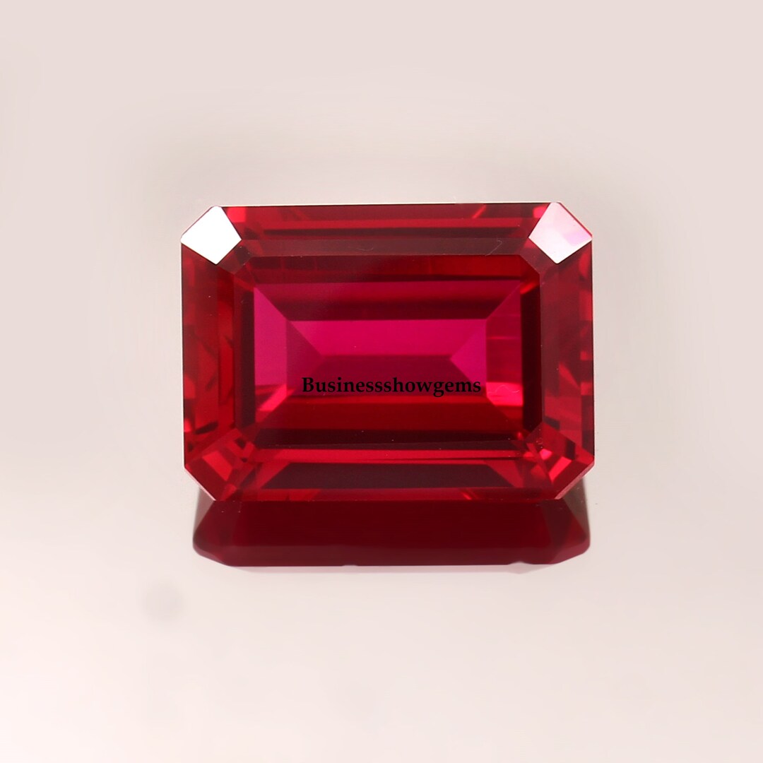 AAA Rated Lab Created Dark Red Ruby,(3no) Octagon 3x4mm-15x20mm ...