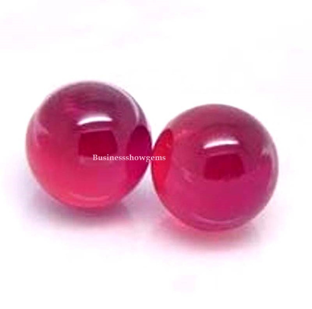 AAA Rated Lab Created Synthetic Corundum Plain Round Ruby Balls, Ruby ...